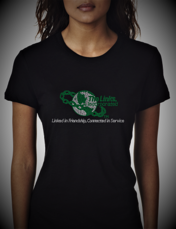 The LINKS, INC. Logo Bling T-Shirt (Sizes 2x- 4x-large.)