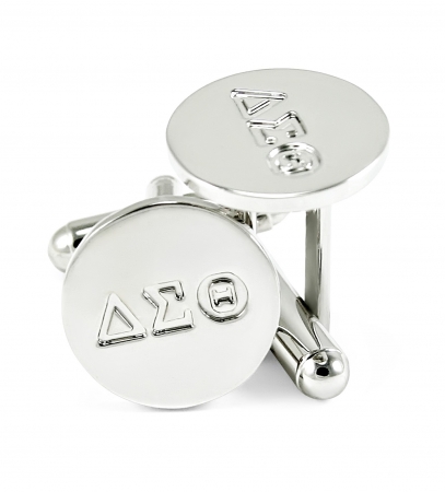 Round Delta Sigma Theta Silver Cufflinks